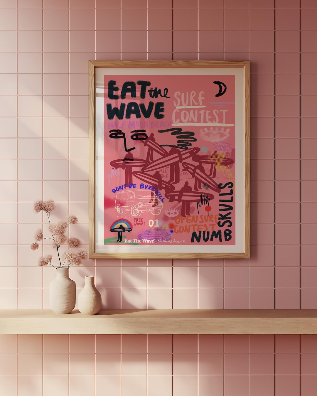 Surf Art Collage, A0,A1,A2,A3,A4 Surfing Poster, Surf Art, Beach ...