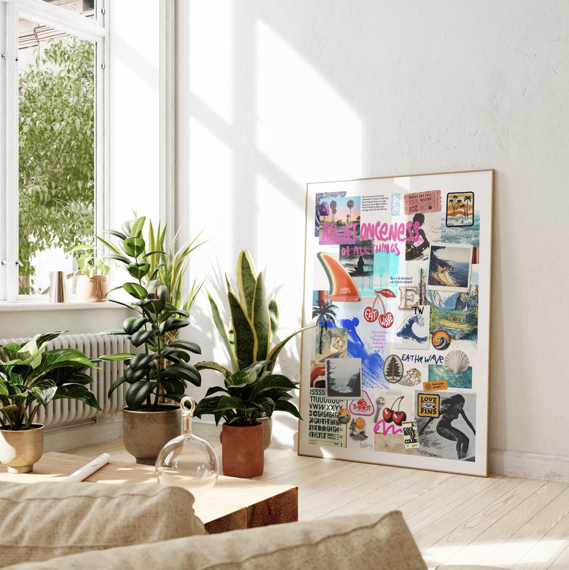Retro Surf Collage Art Print: Signed Beach Wall Decor - Etsy