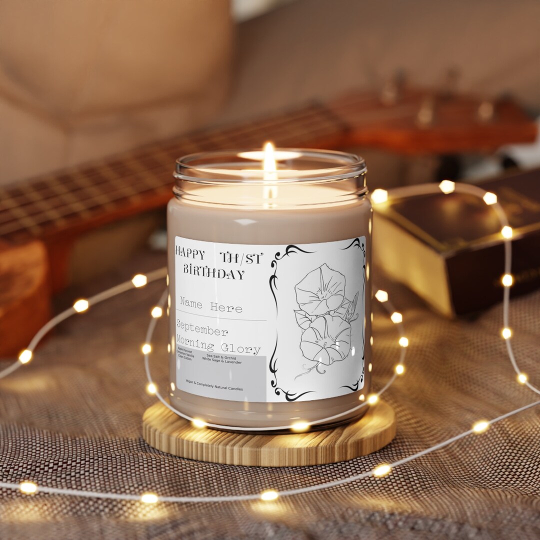 Birth Month Flower Candle Morning Glory September Custom - Etsy