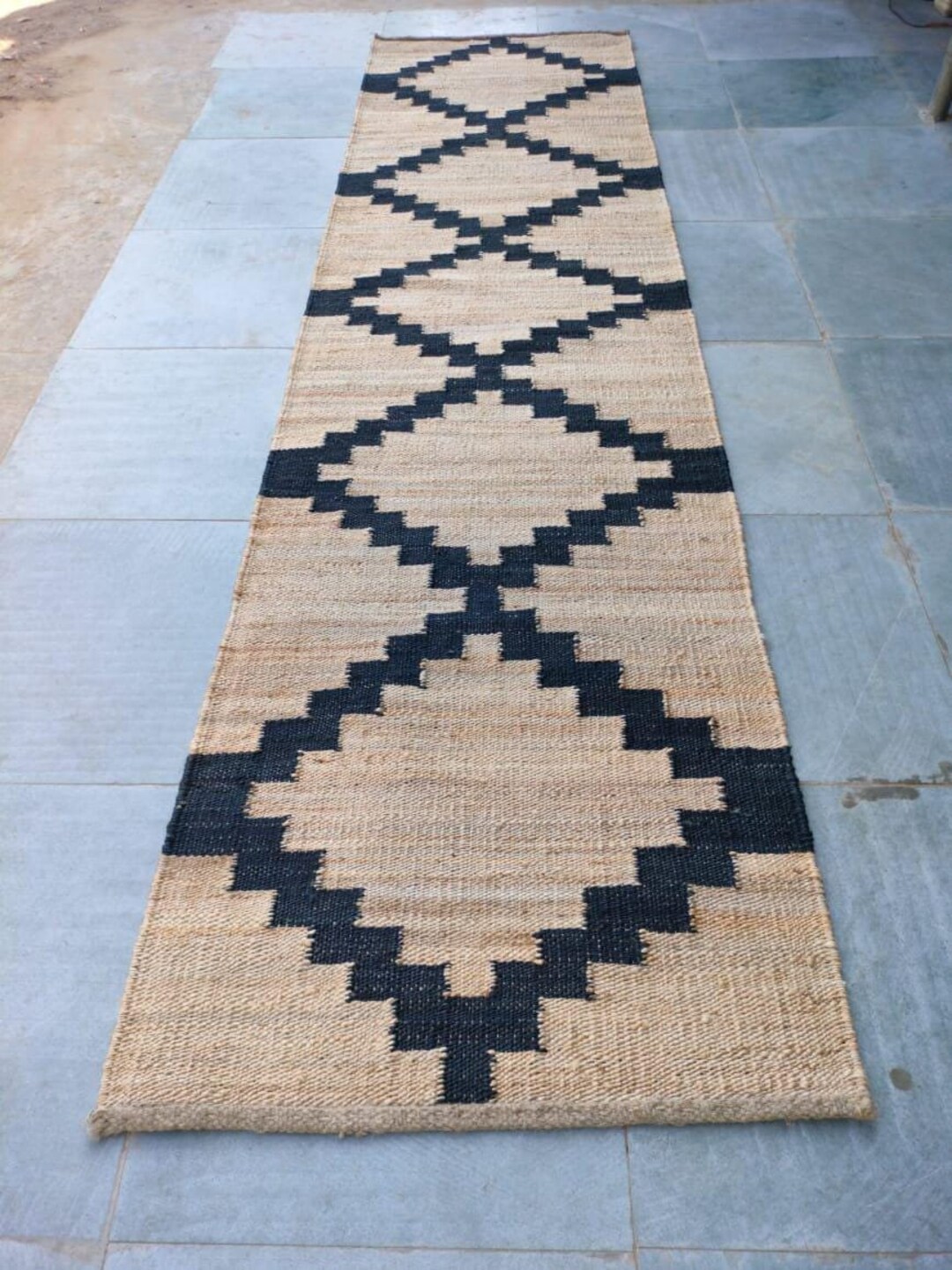 Natural Jute Runner, Handwoven Jute Sisal Rug, Handmade Vintage Nautral ...
