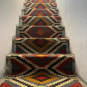 2x20 Feet Kilim Stair Runner - Hand Woven Vintage Aztec Motif Style ...