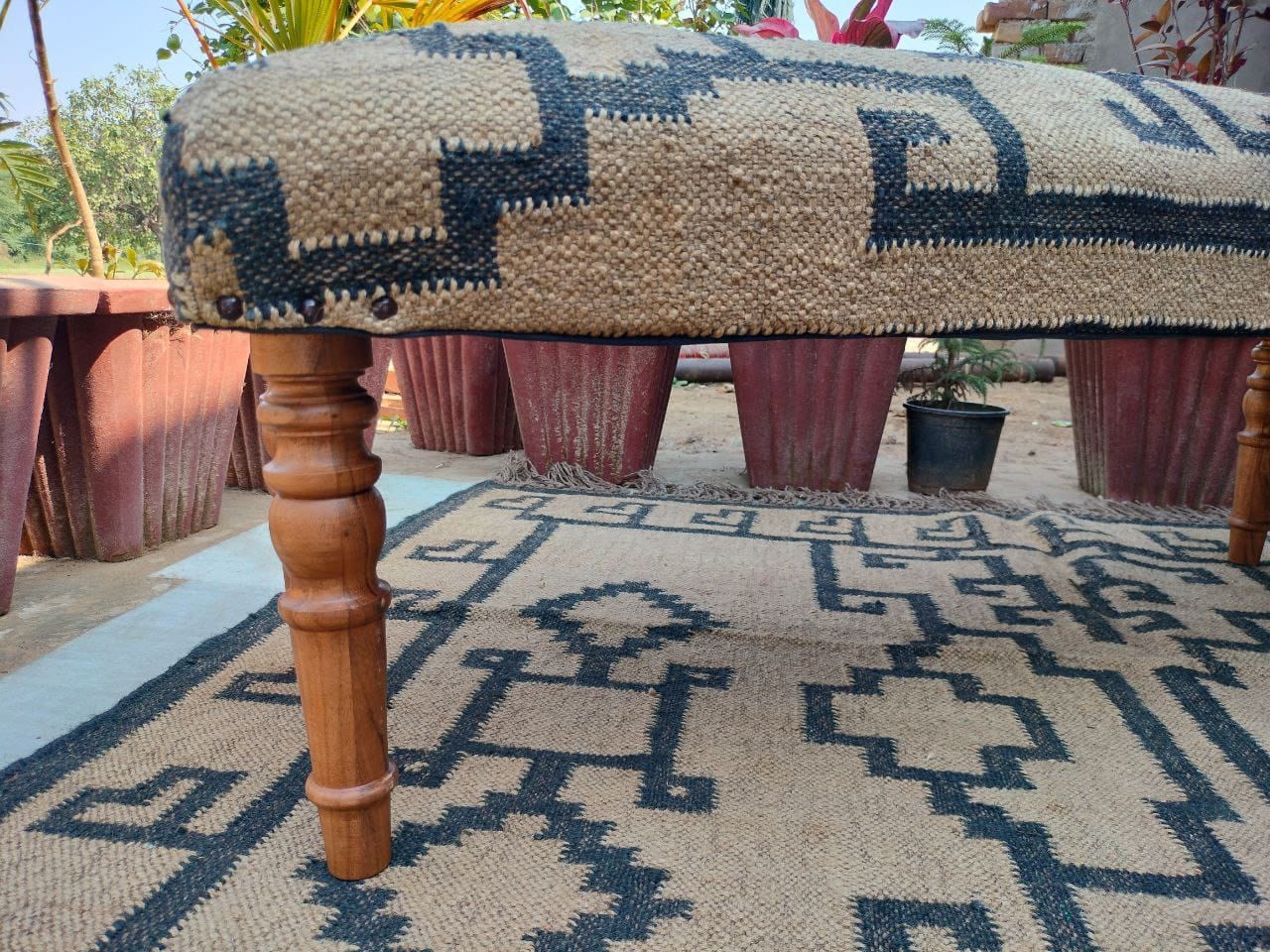 Handmade Kilim Rug Bench,footstool Bench, Vintage Rug Bench, Turkish ...