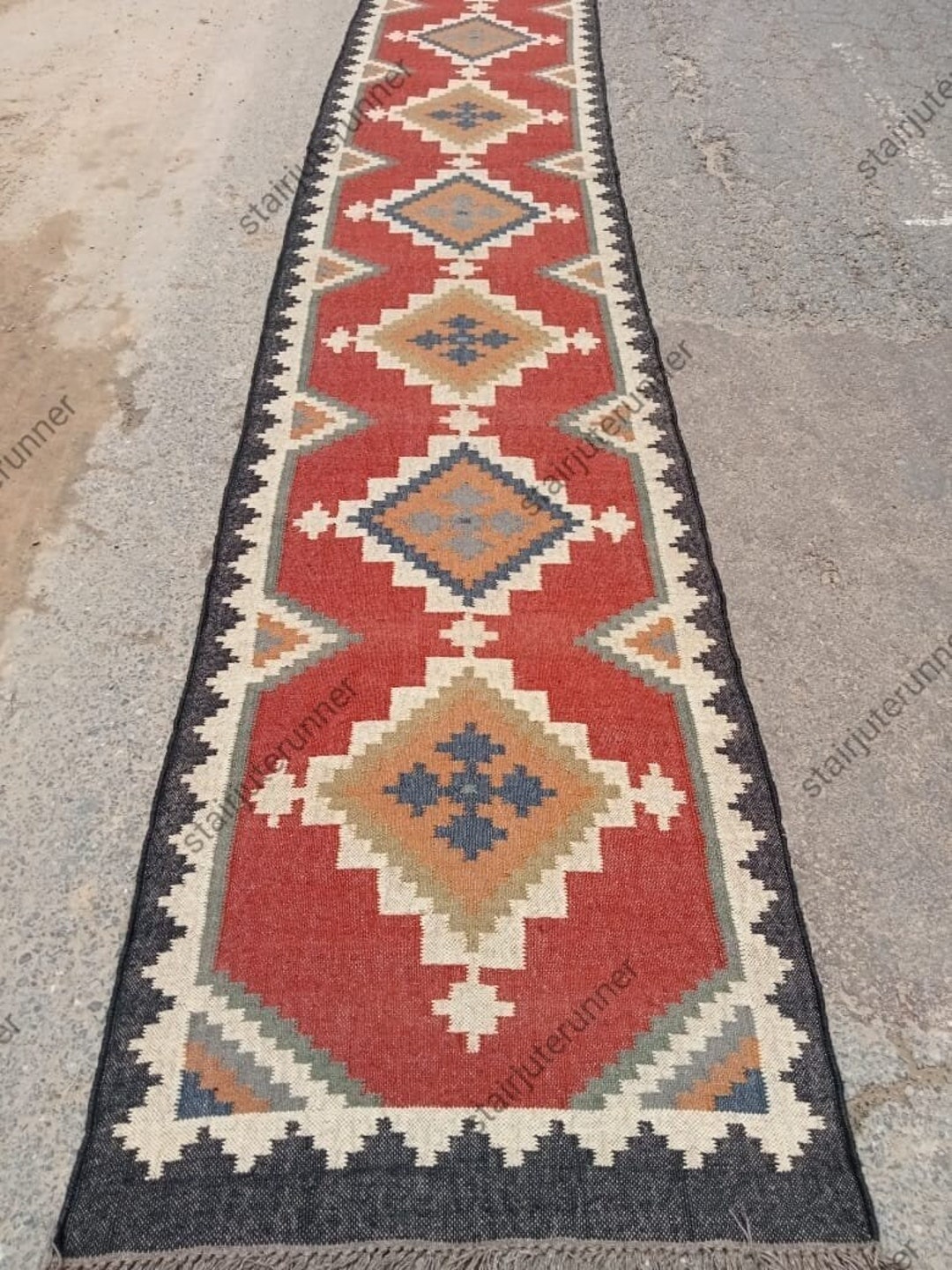 Handmade Navajo Kilim Runner, Wool Jute Runner, Handmade Kilim Rug ...