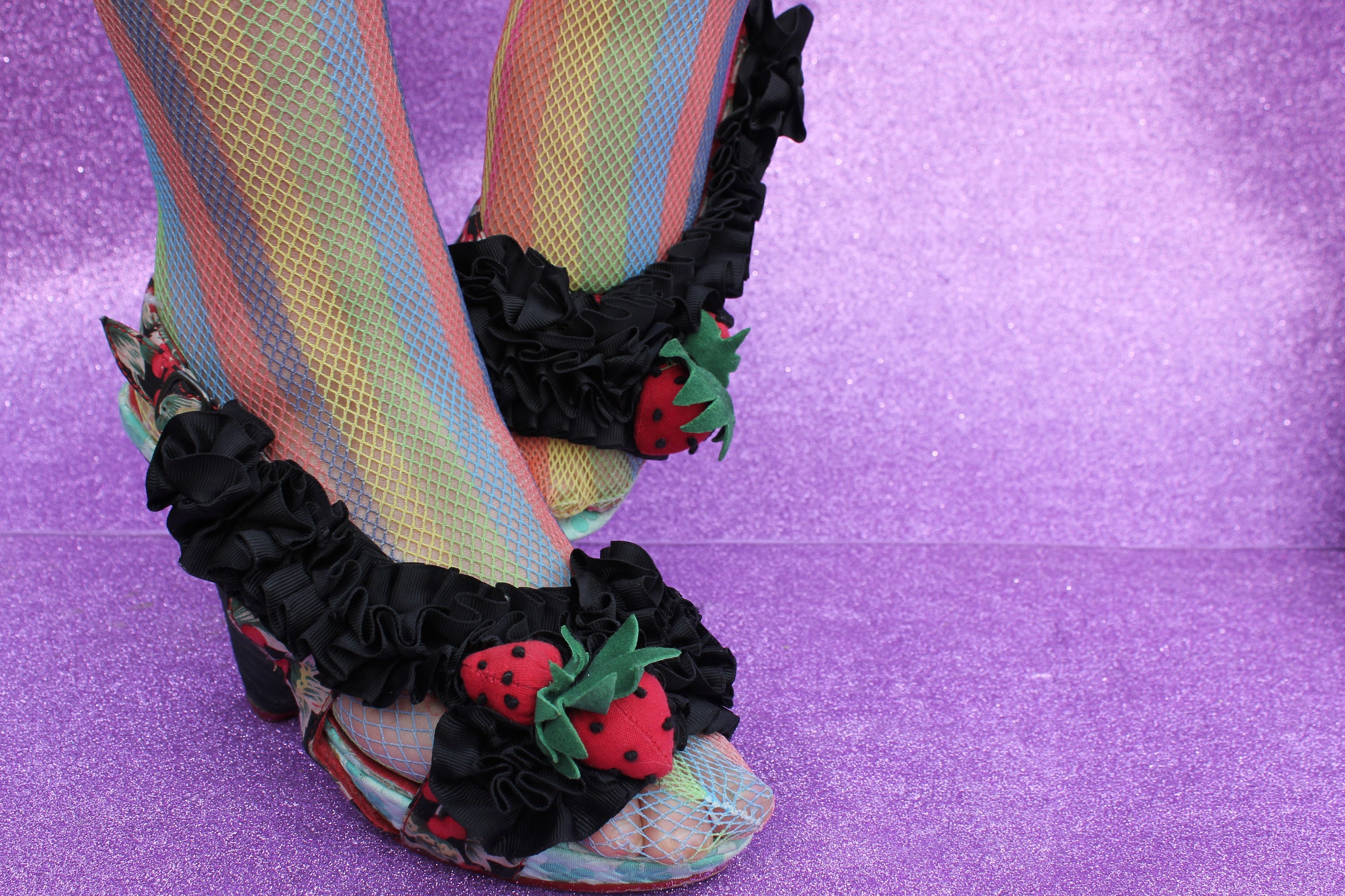 Irregular Choice Raspberry Ripples Used Kitsch Retro Slingback Sandals ...