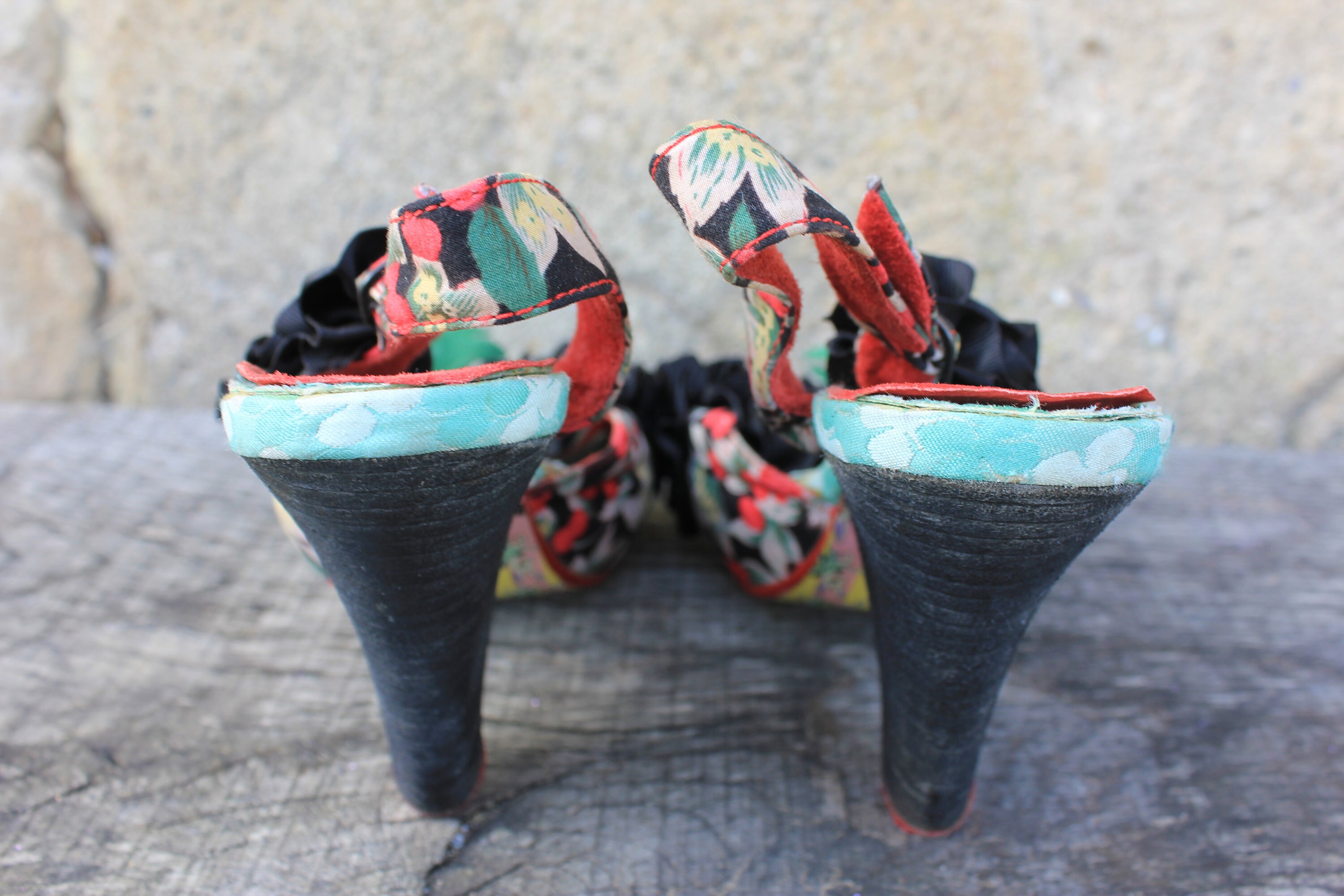 Irregular Choice Raspberry Ripples Used Kitsch Retro Slingback Sandals ...