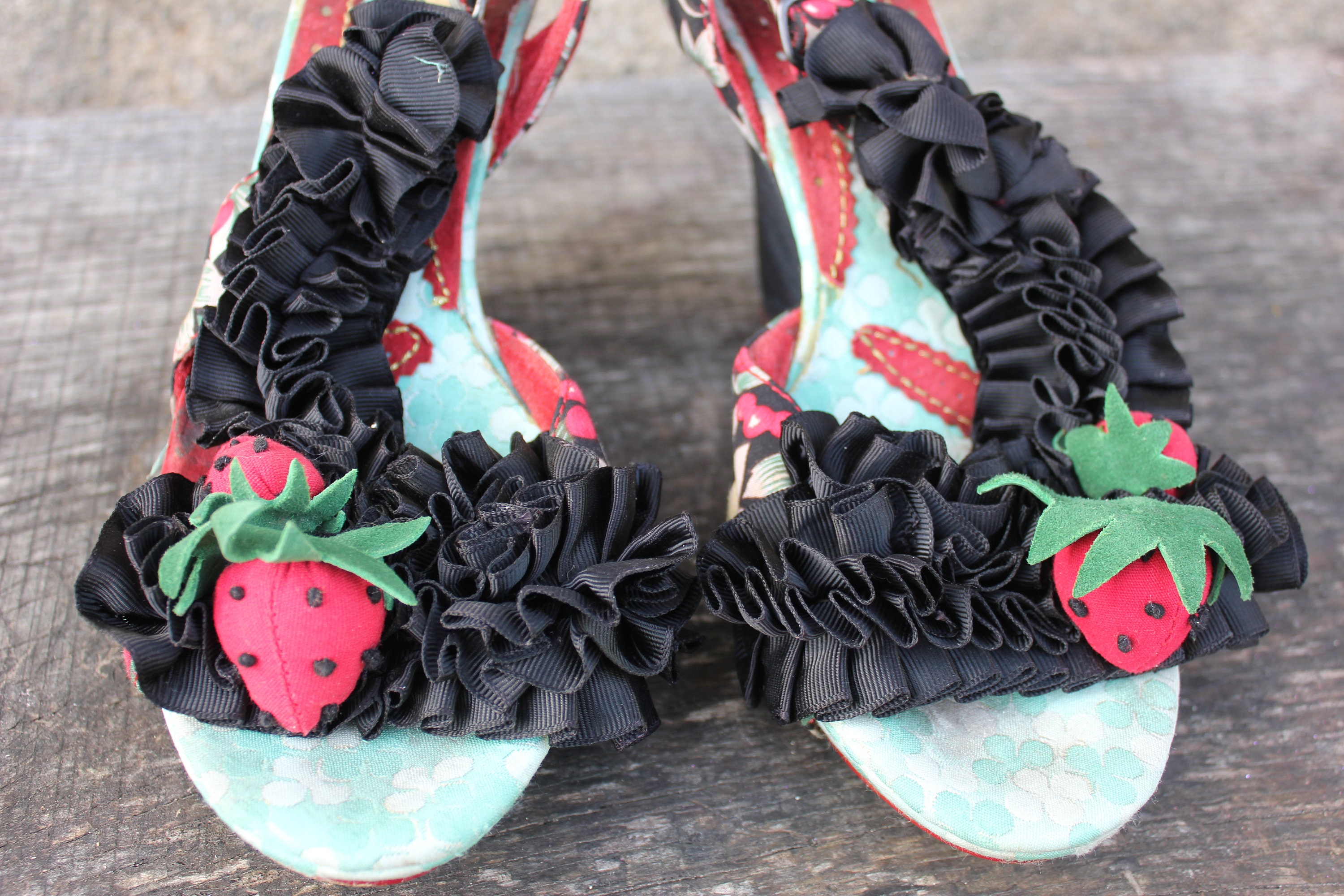Irregular Choice Raspberry Ripples Used Kitsch Retro Slingback Sandals ...