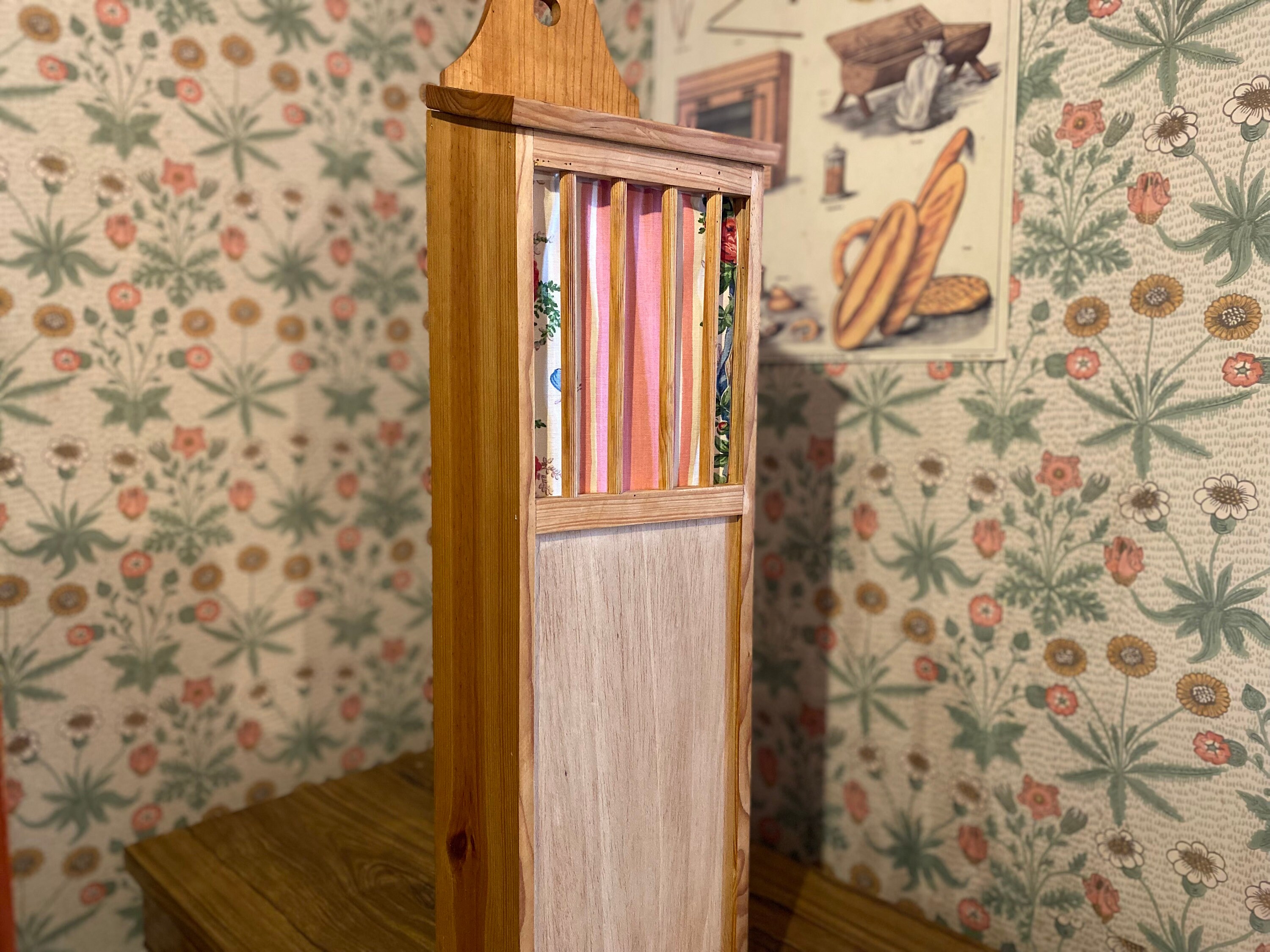 Vintage French Tall Wooden Baguette Box Huche à Pain, Hinged Flip Lid ...