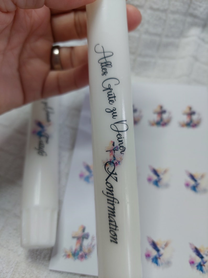 Confirmation PDF Download Template - Candle Tattoo, Candle Sticker ...