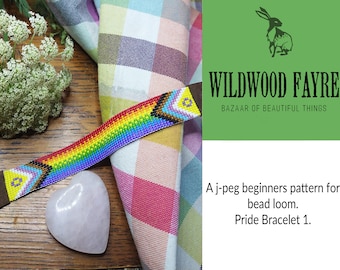Rainbow Bead Loom Bralelet Pattern, Lgbt Pride, PDF Seed Bead Wide Her ...