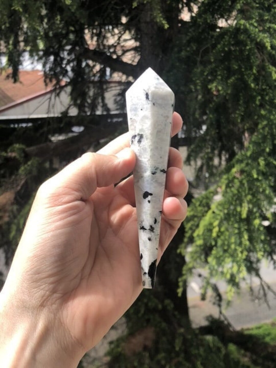 Rainbow Moonstone Point 150g/h145mm/l32mm, Moonstone, Moonstone, Adular ...