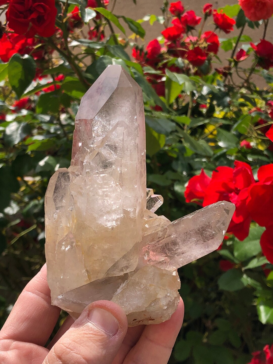 RARE Amas pointe de QUARTZ Cathédrale, 475g 135mm 92mm 55mm, Brésil MG ...