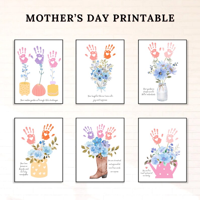 Mother's Day Handprint Art, Handprint Art, Mothers Day Activity, Happy ...