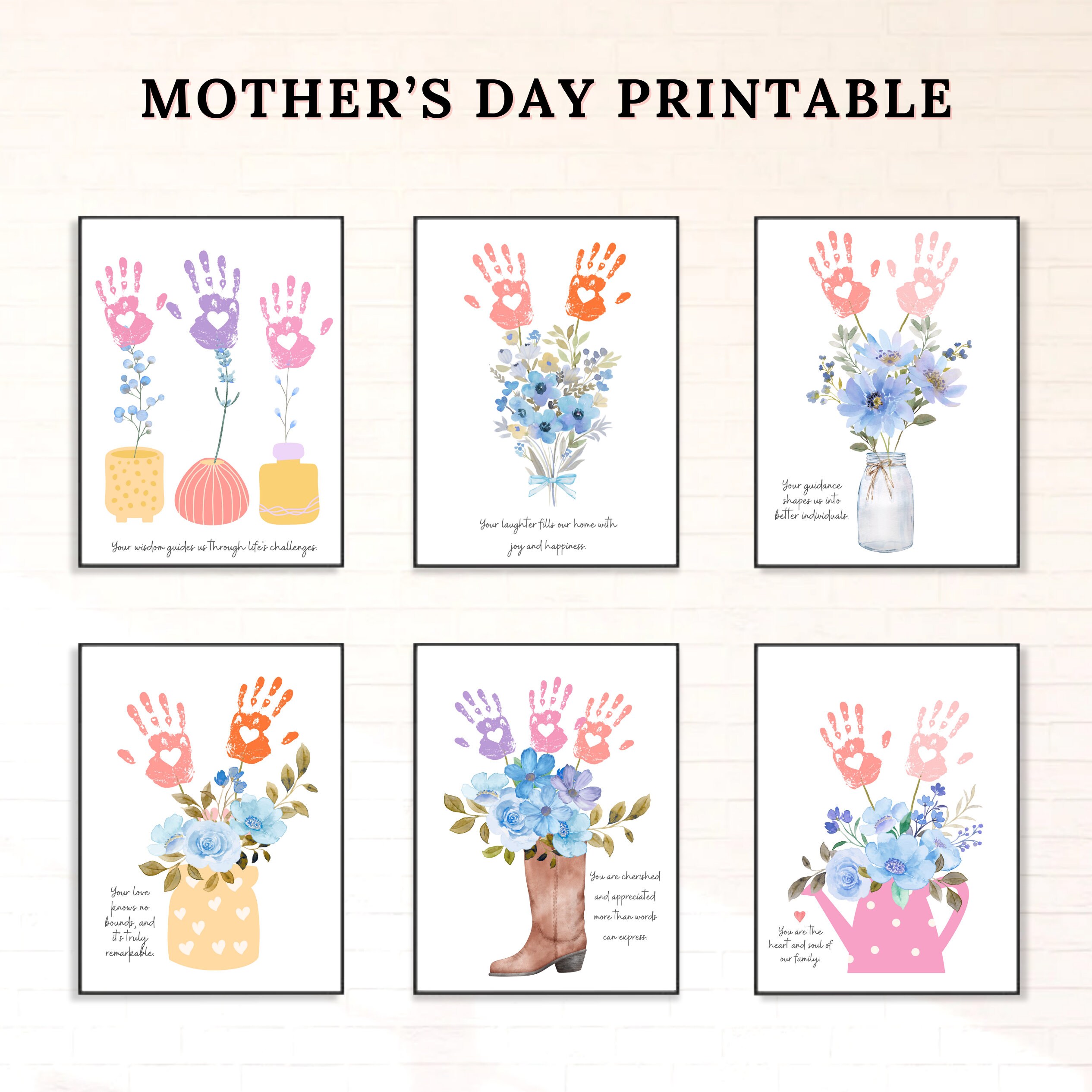 Mother's Day Handprint Art, Handprint Art, Mothers Day Activity, Happy ...