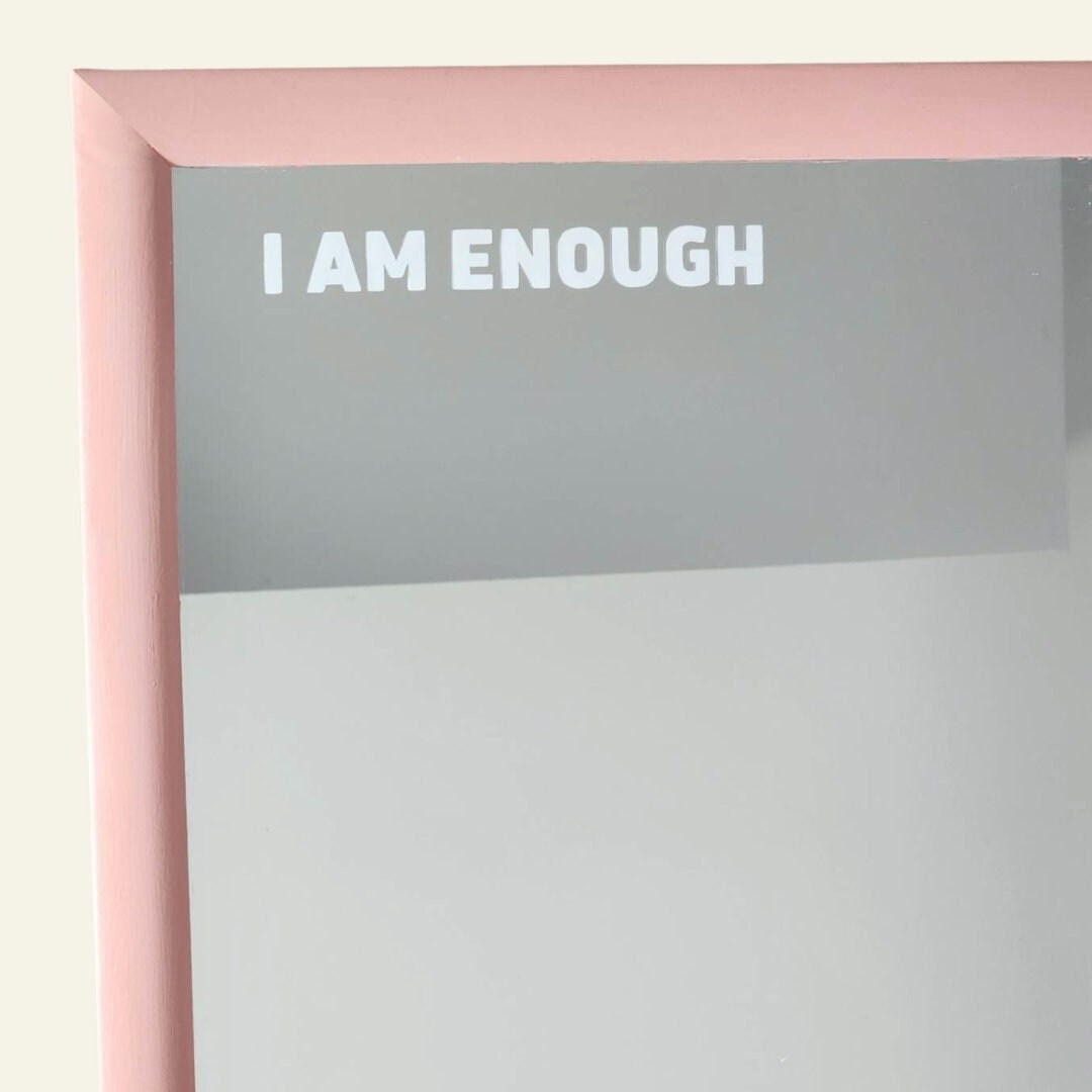 Body Acceptance Mirror Affirmation Sticker | I Am Enough | White Vinyl ...