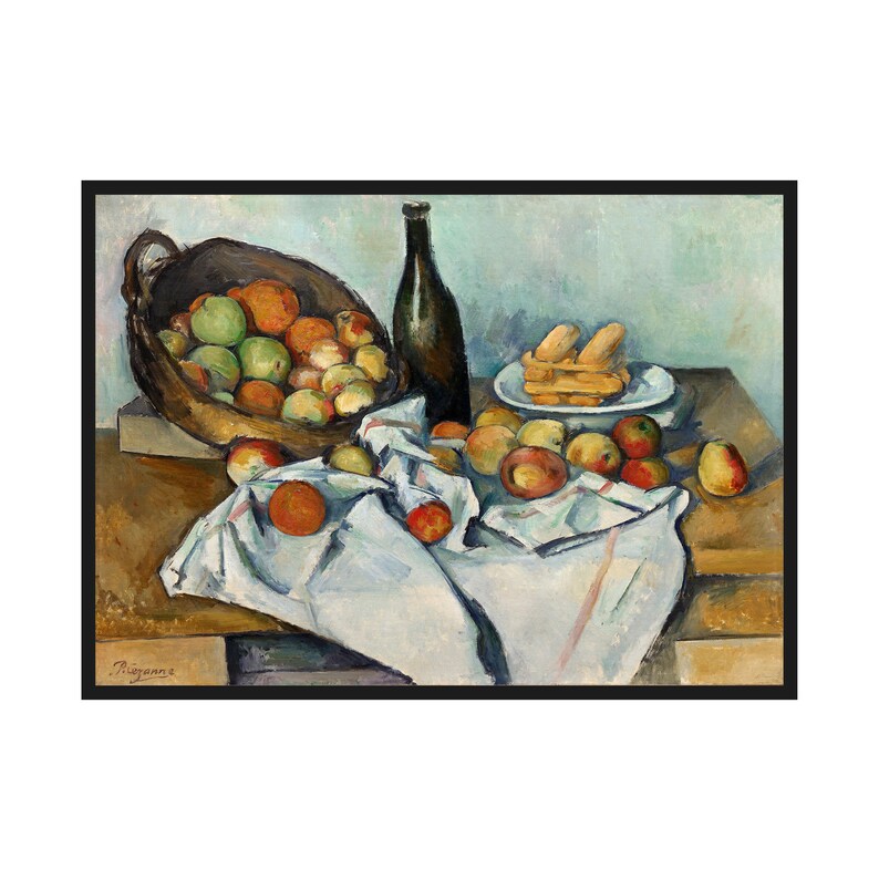 Paul Cézanne - Apple and Orange 1899 Wall Print, Vintage Impressionism ...