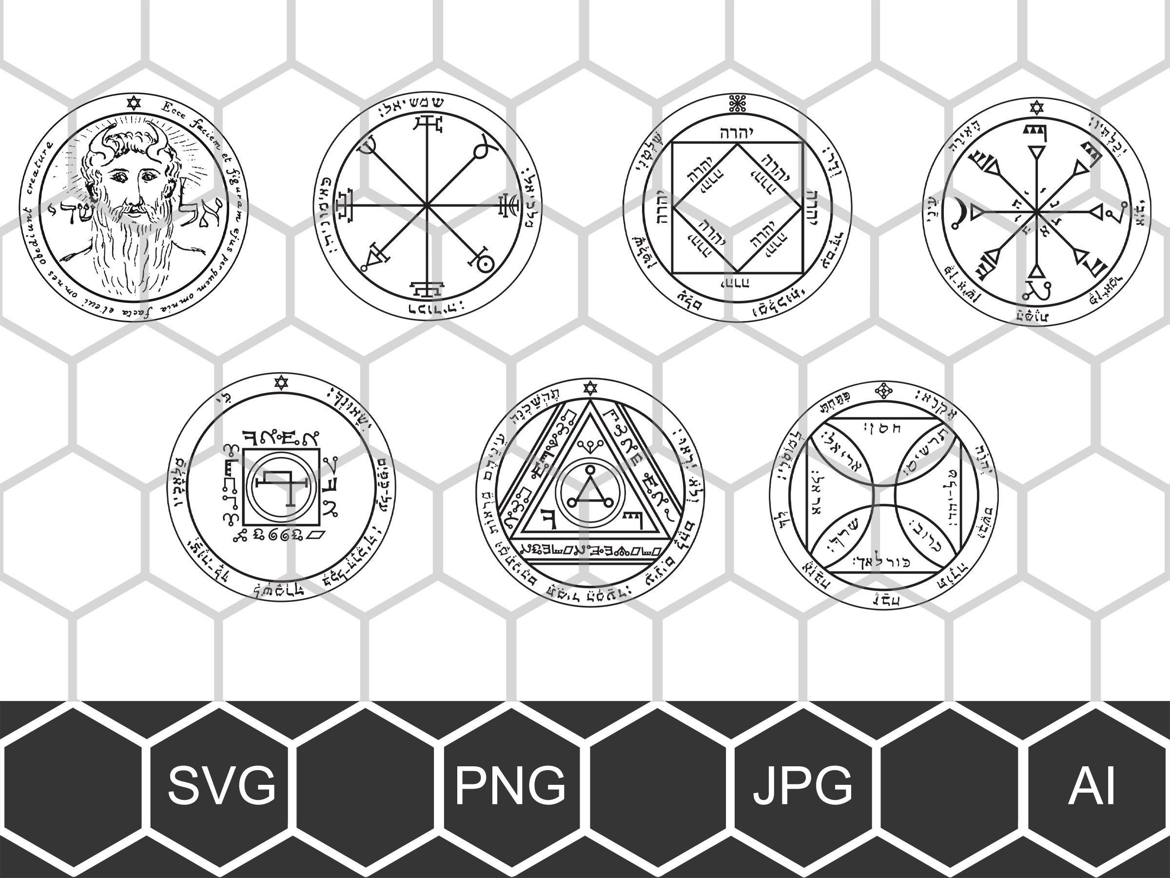 All Pentacle of Sun Svg Vector Cut File Occult Svg Magic - Etsy
