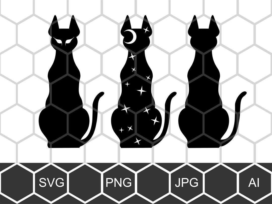 Cat Bastet Vector Cut File Svg Engraving Png Magic Sketch for - Etsy