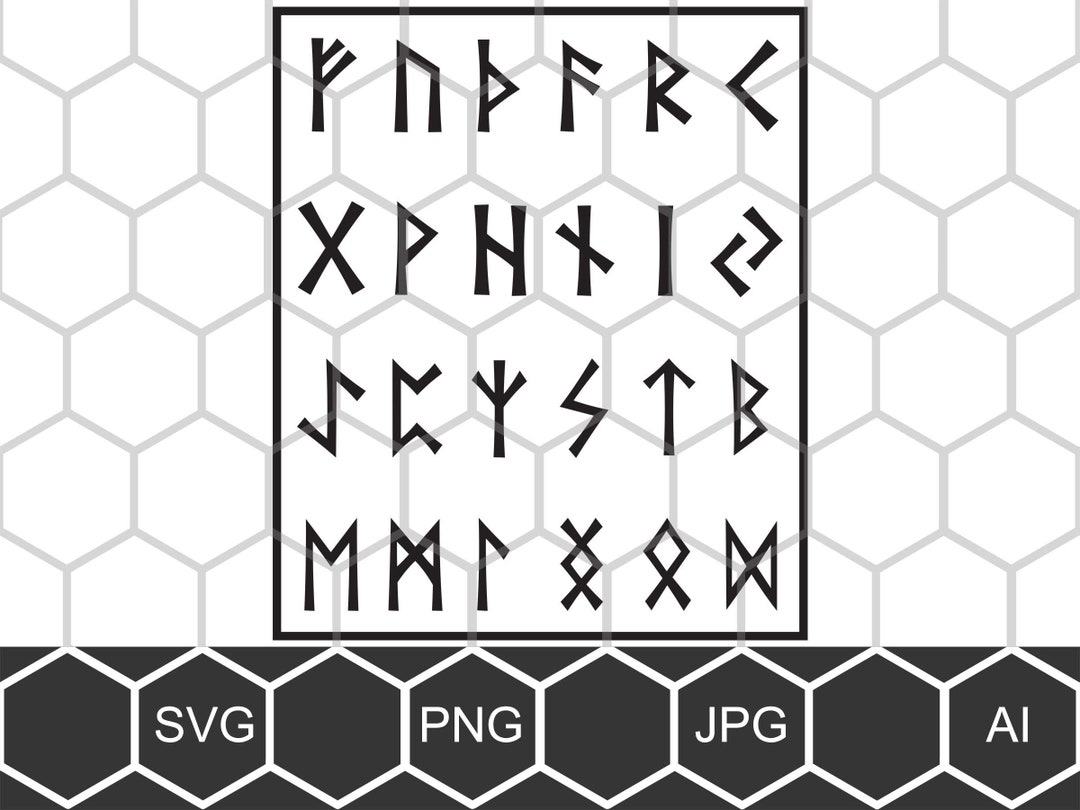 Runes Elder Futhark Vector Cut File Svg Engraving Png Sketch for Print ...