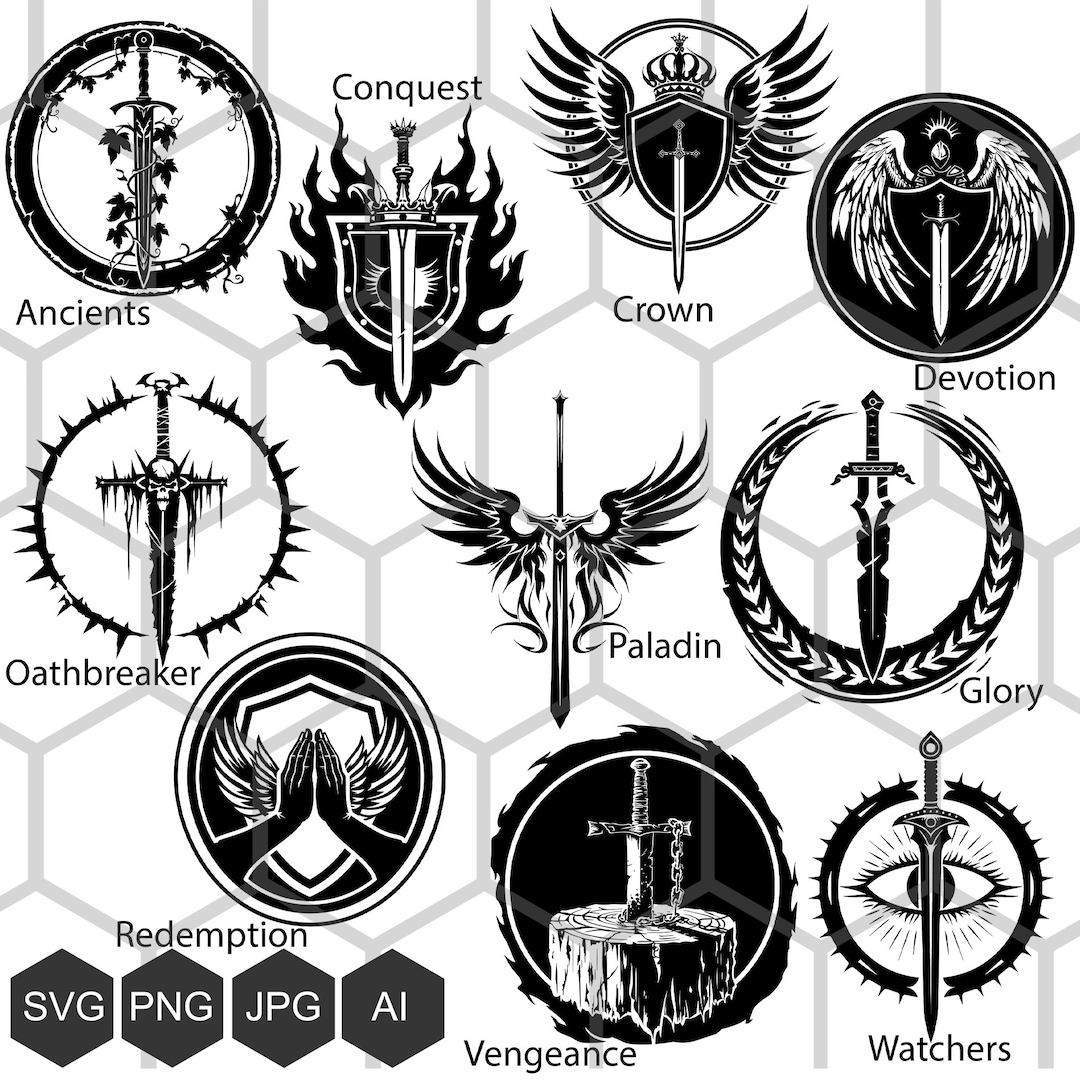 Paladin Divine Vows: SVG and PNG Logos - Embody the Sacred Oaths of ...