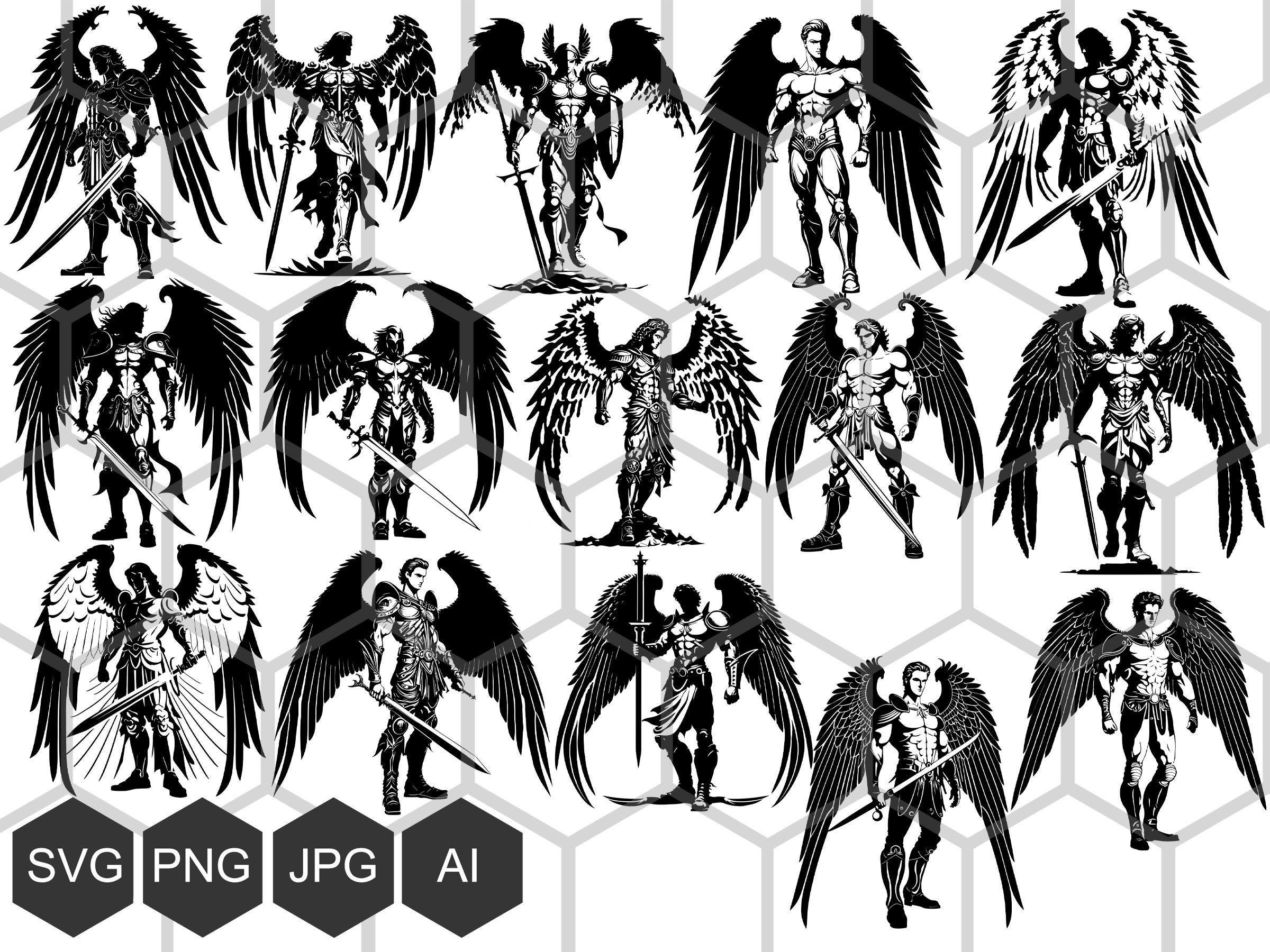 Archangels Bundle Angel Svg Archangel Svg Holy Svg God - Etsy