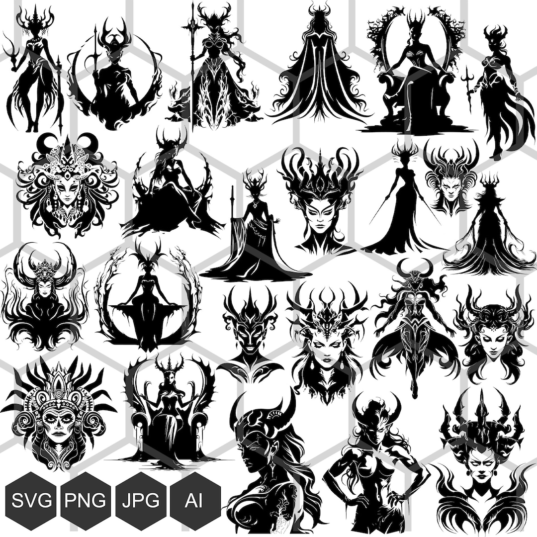 Crown of Shadows: Mesmerizing SVG and PNG Images of the Demon Queen for ...