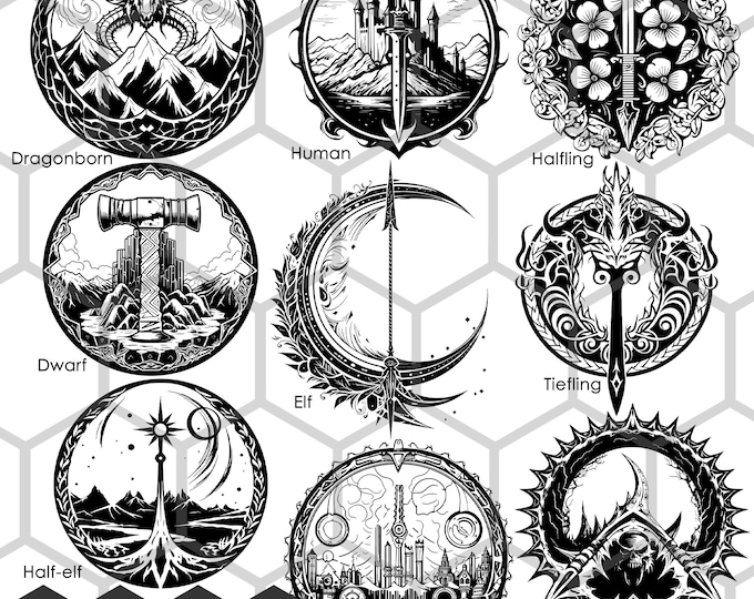 RPG Class Insignia Emblem PNG Pack | Tabletop Gaming Role Playing Game ...