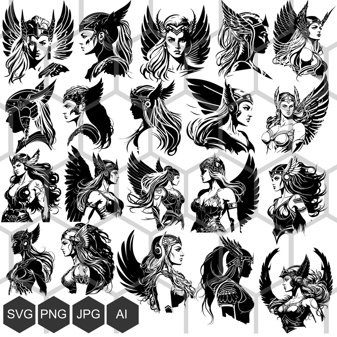 Valkyrie Bundle, Valkyrie Svg, Cute Valkyrie Svg, Scandinavian Svg ...
