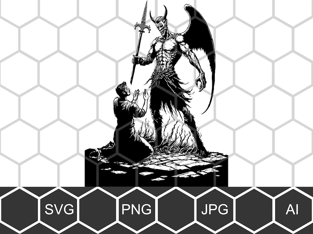 Demon Svg, Devil Svg, Gravure, Hell Svg, Vector Cut File Svg Png Sketch ...