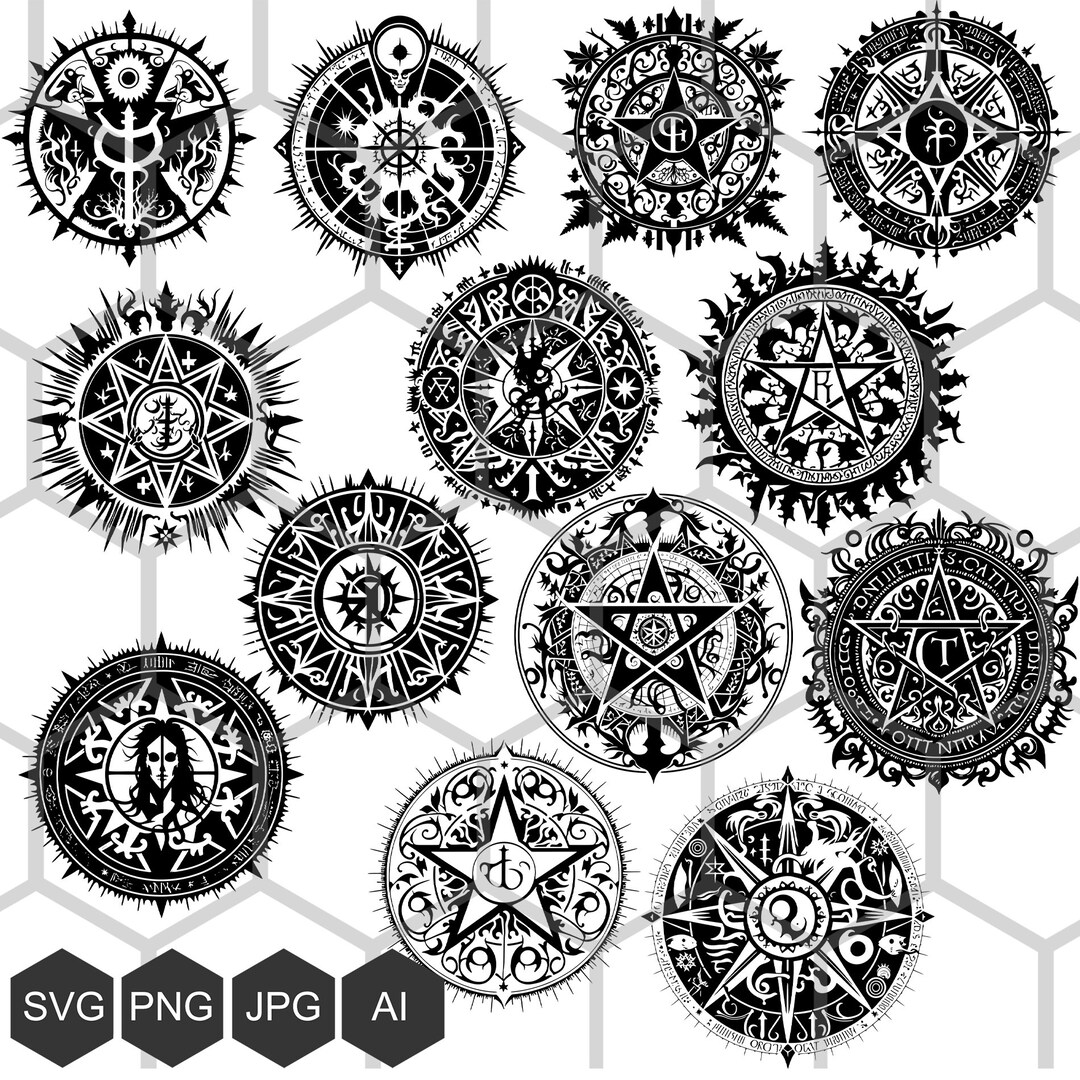 Alchemy Transmutation Circle Bundle, Alchemy Svg, Transmutation Svg ...