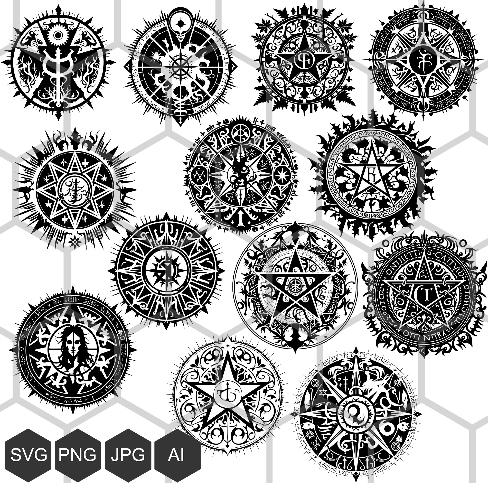 Alchemy Transmutation Circle Bundle Alchemy Svg - Etsy