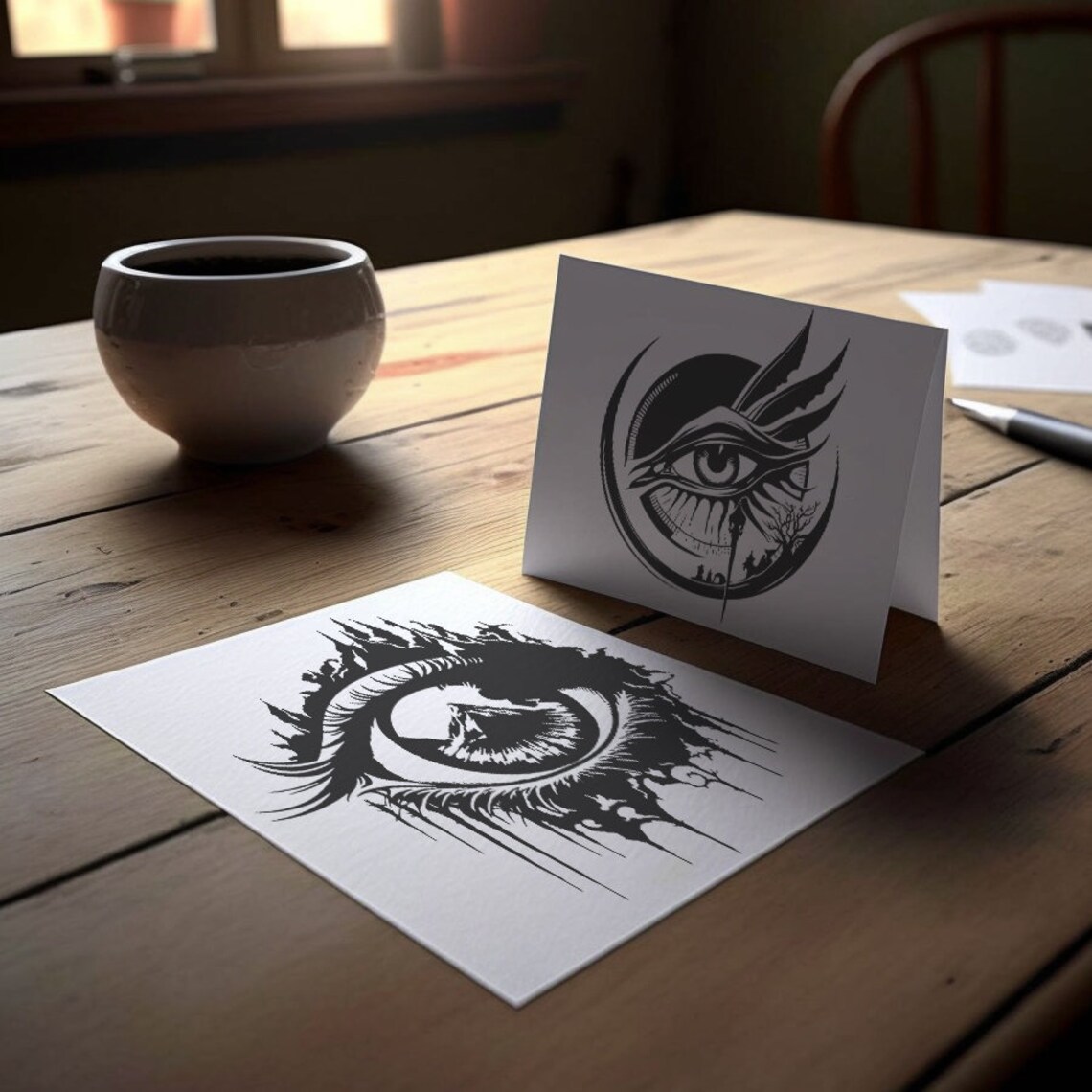 Mesmerizing Eyes SVG Bundle: Dragon, Demon, Gothic Eye Designs (digital ...