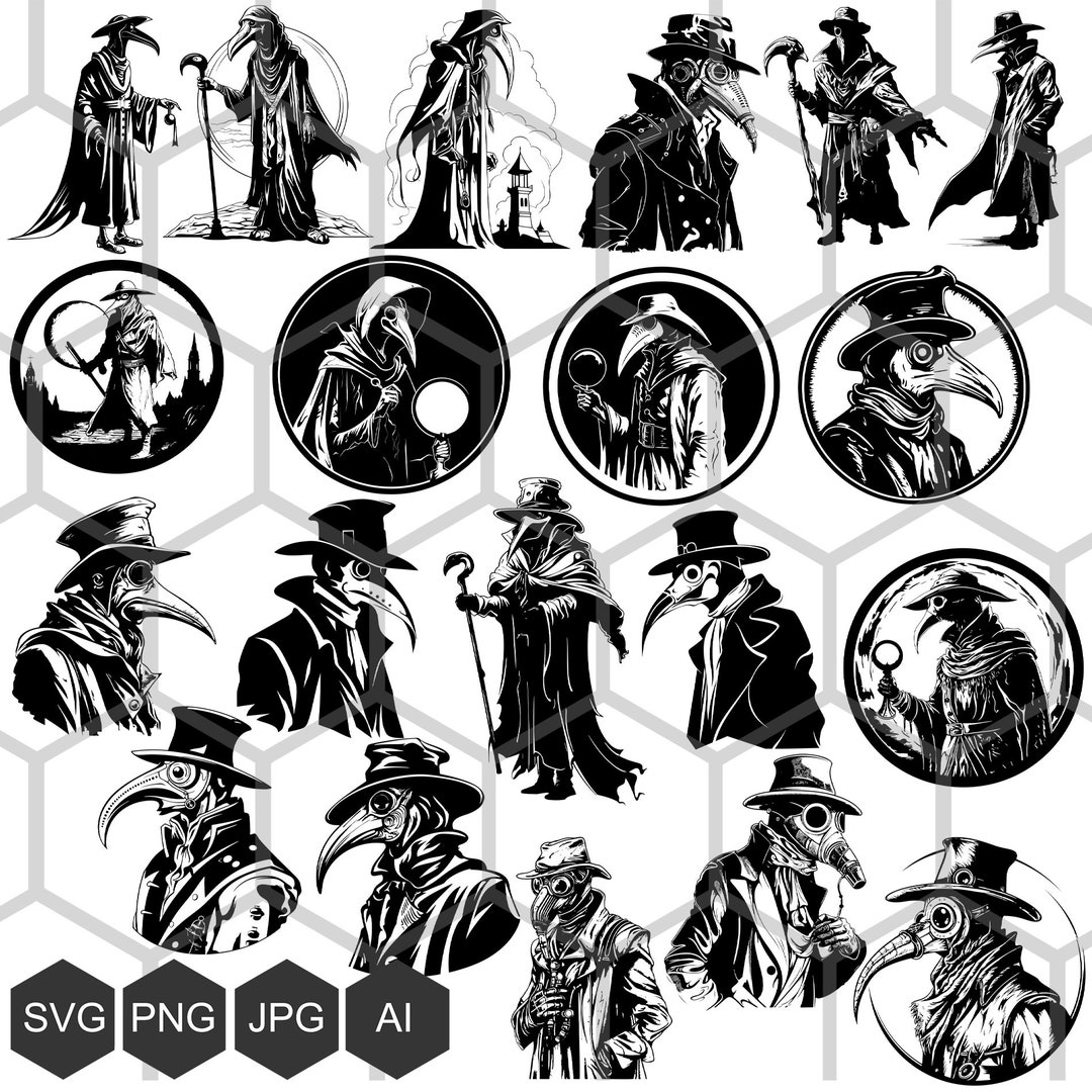 Buy Eerie and Intriguing Plague Doctor SVG Images for Your Artistic ...