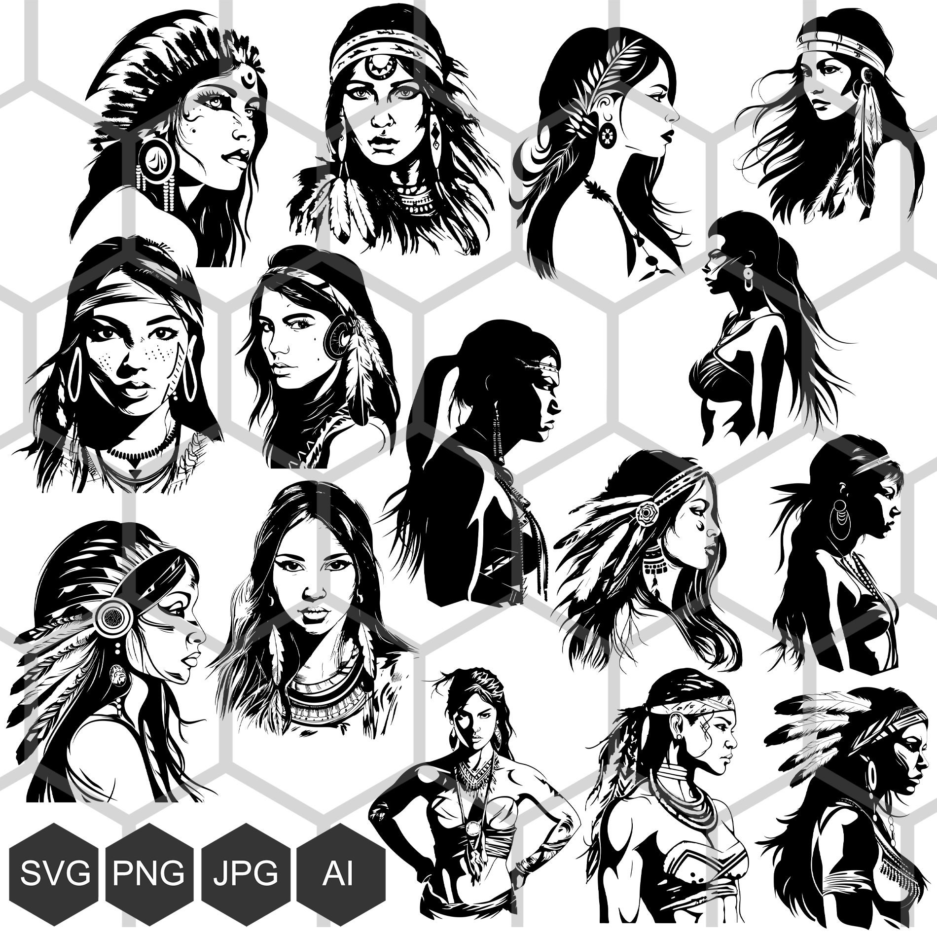 Native American Woman Vector