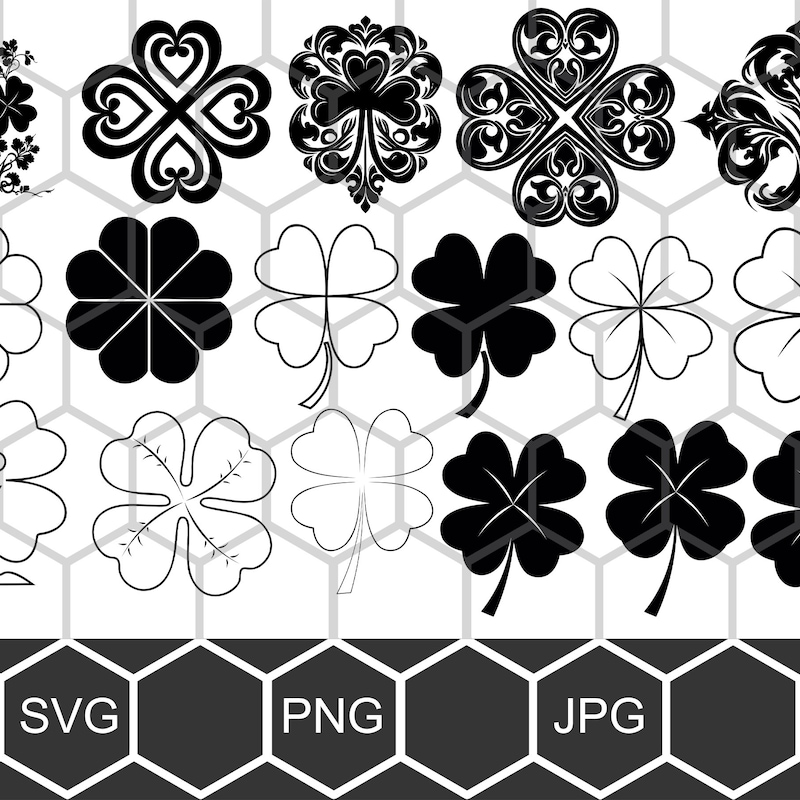 Four Leaf Clovers Svg - Etsy