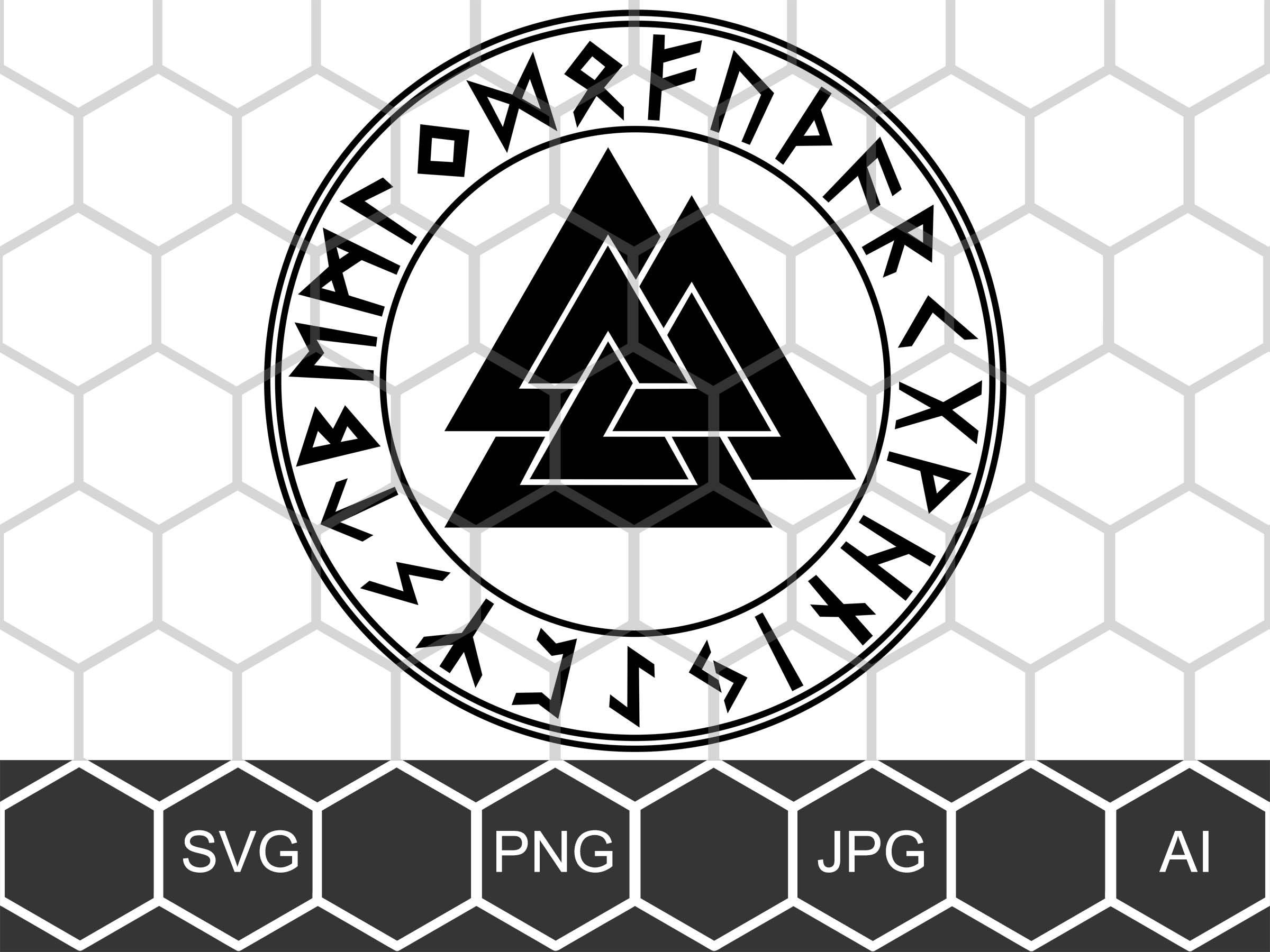 Valknut Wheel of Universe: Elder Futhark Vector Cut File (SVG, PNG) - Etsy