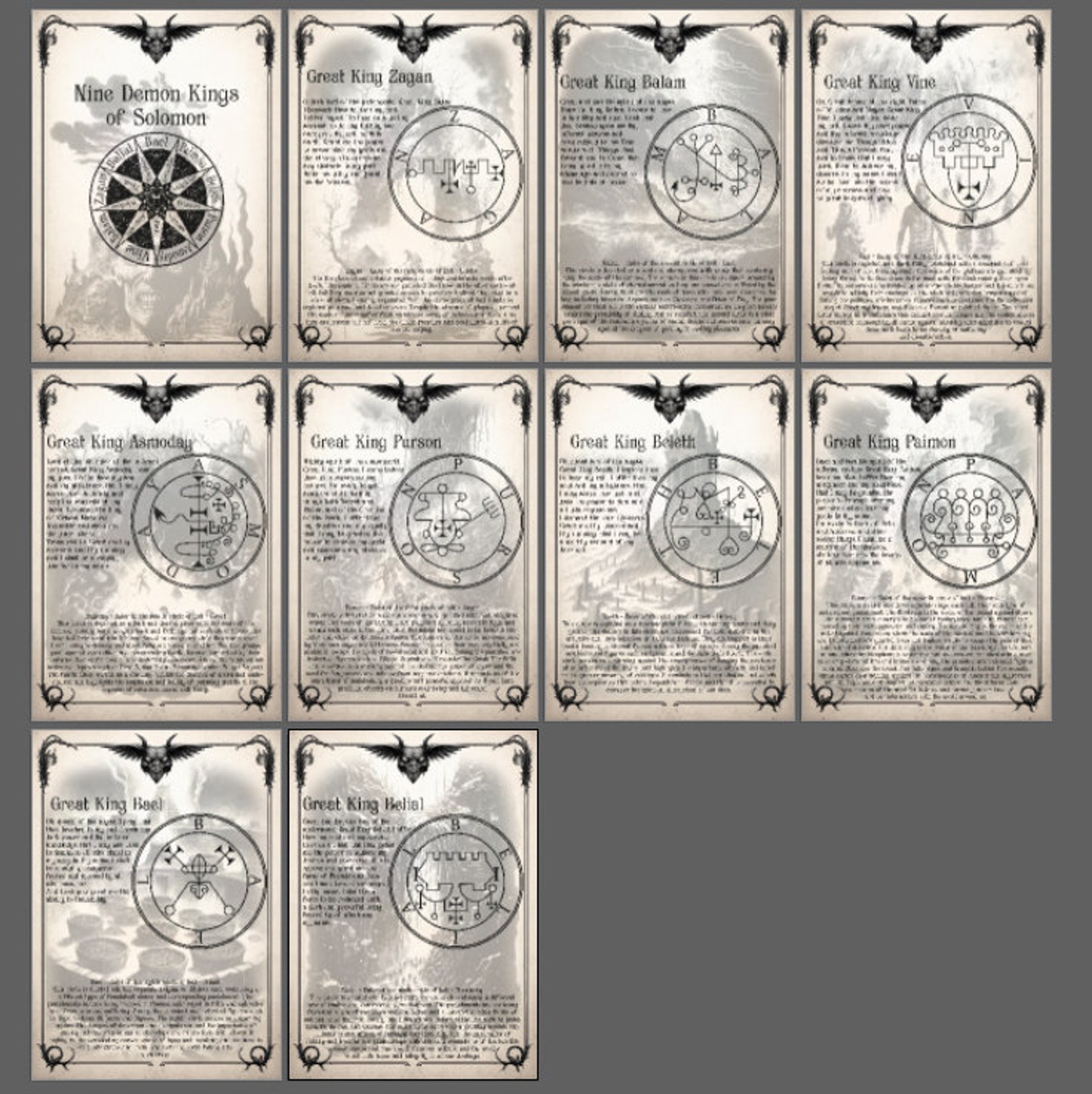 Grand Grimore of Nine Kings of Solomon, Grimoire Printable, Book of ...