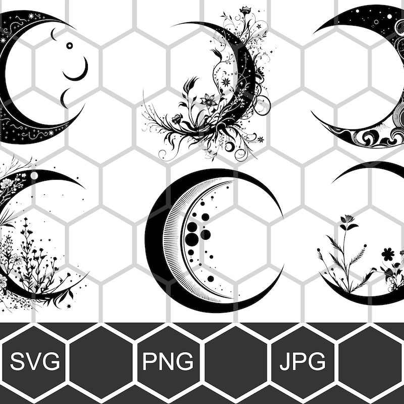 Crescent Moon Svg - Etsy
