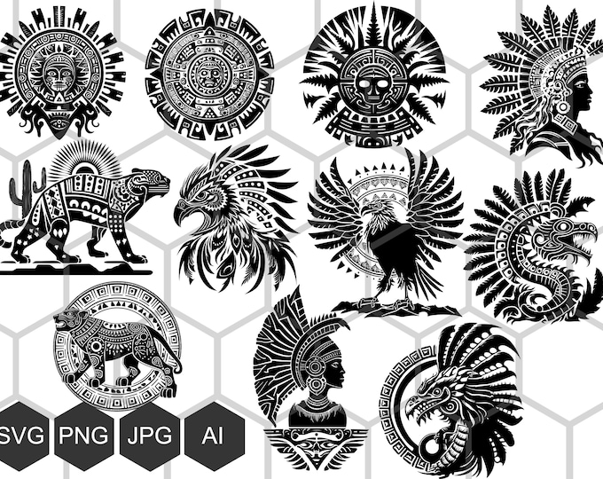 Aztec Svg Quetzalcoatl Svg Feathered Serpent Svg Plumed Serpent Ring ...