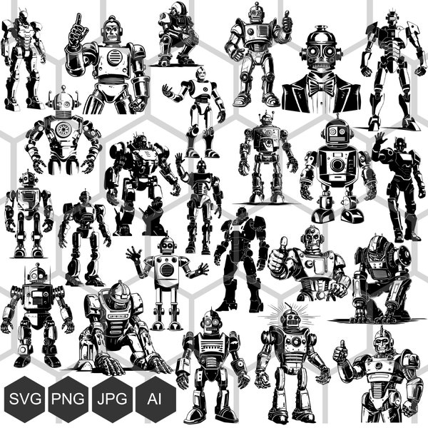 Robot Svg - Etsy