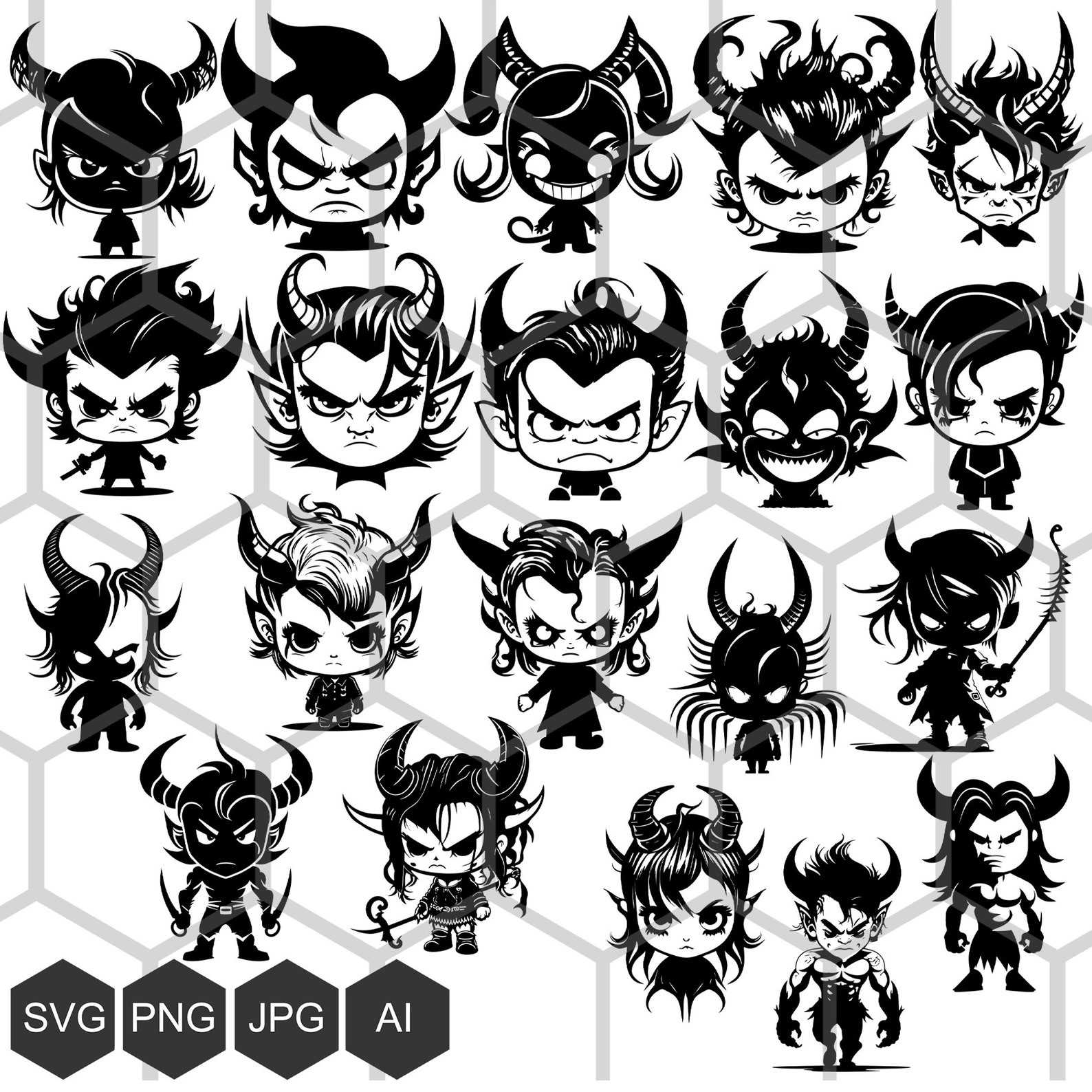 Demon Bundle Cute Demon Svg Devil Svg Demon Face Svg Hell - Etsy Australia