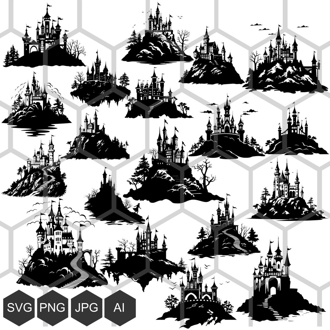 Fantasy Castle SVG PNG: Majestic Kingdom Clipart (digital Download) - Etsy