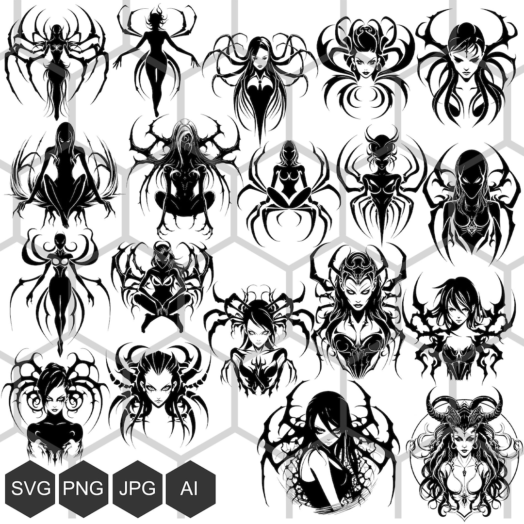 Arachnid Abyss: SVG and PNG of the Demon Spider Queen - Descend Into ...