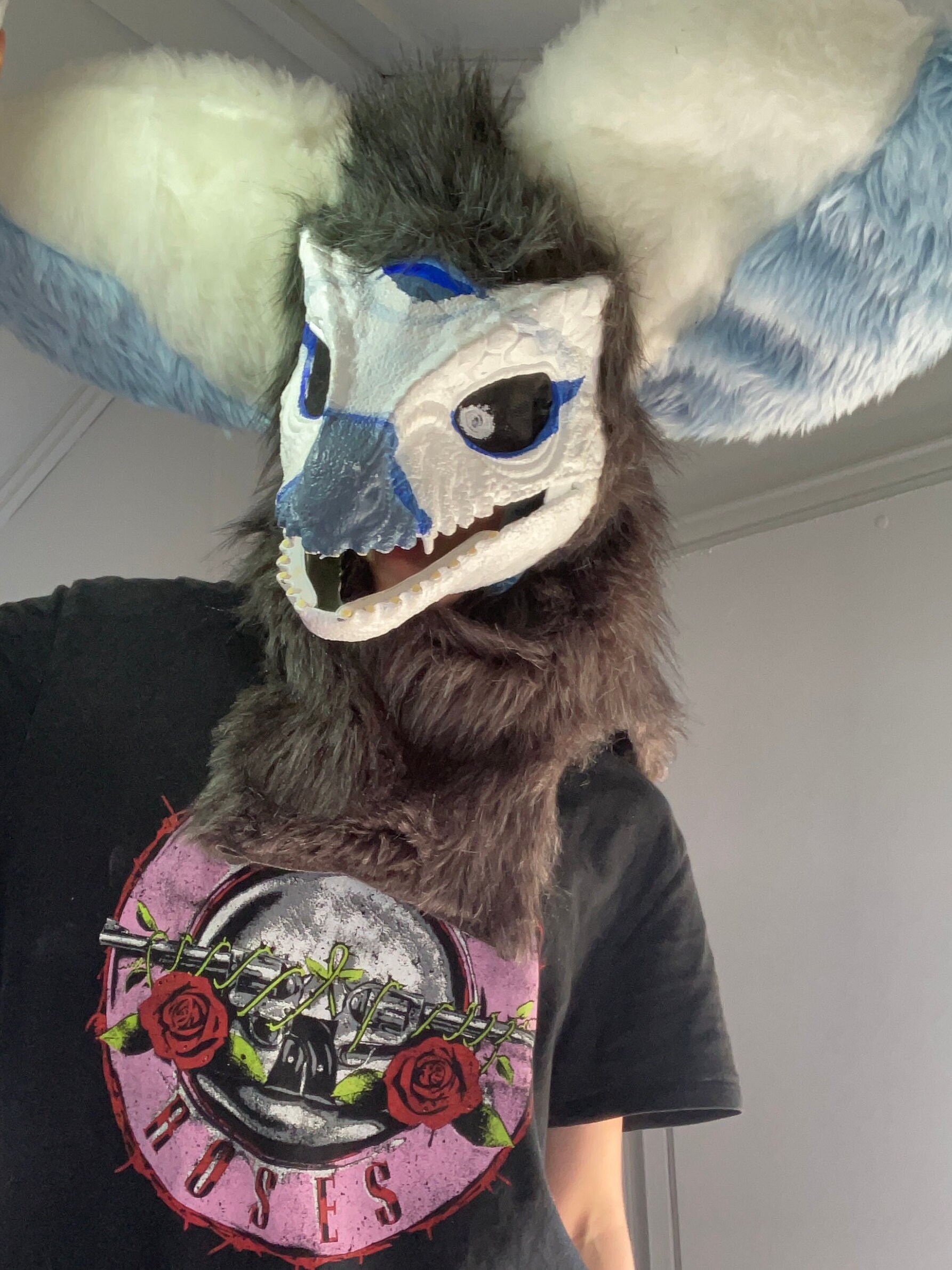 Blue Wave Dino Mask Furred - Etsy