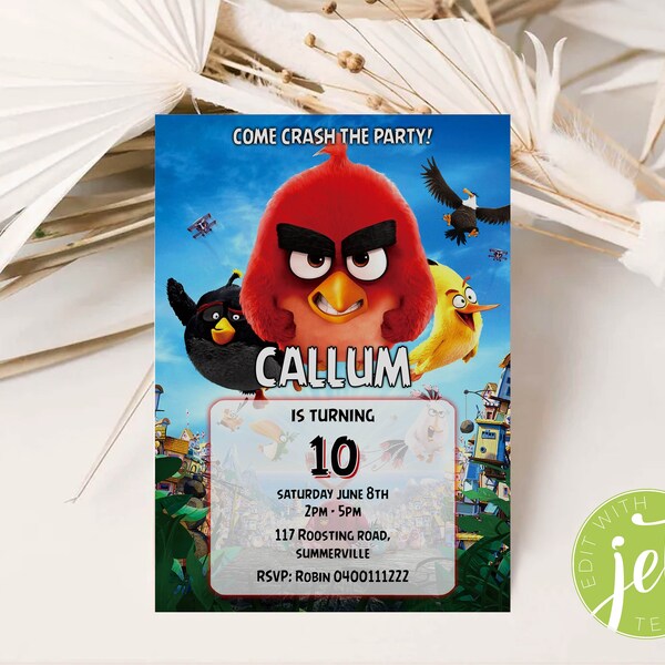 Angry Birds Invitation - Etsy