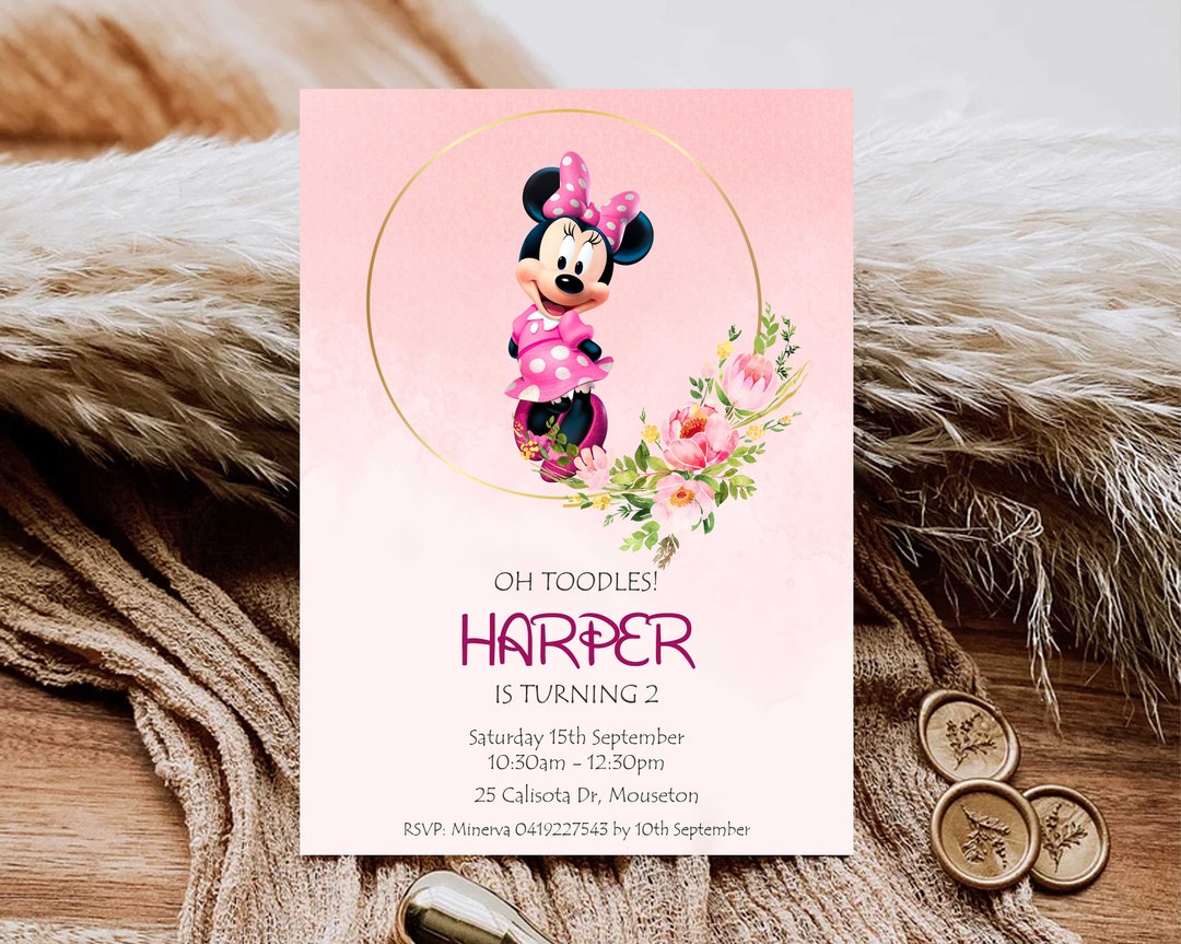 Invitación de Minnie Mouse / / Invitación de Minnie Mouse - Etsy México