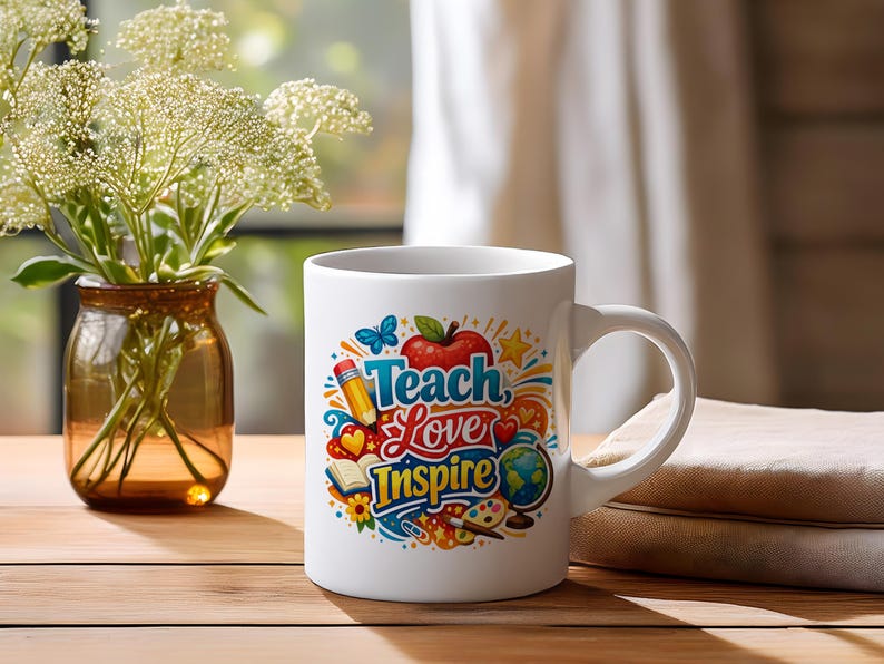 Teach Love Inspire Mug, Teacher Gift Mug, Teacher Appreciation Cup ...