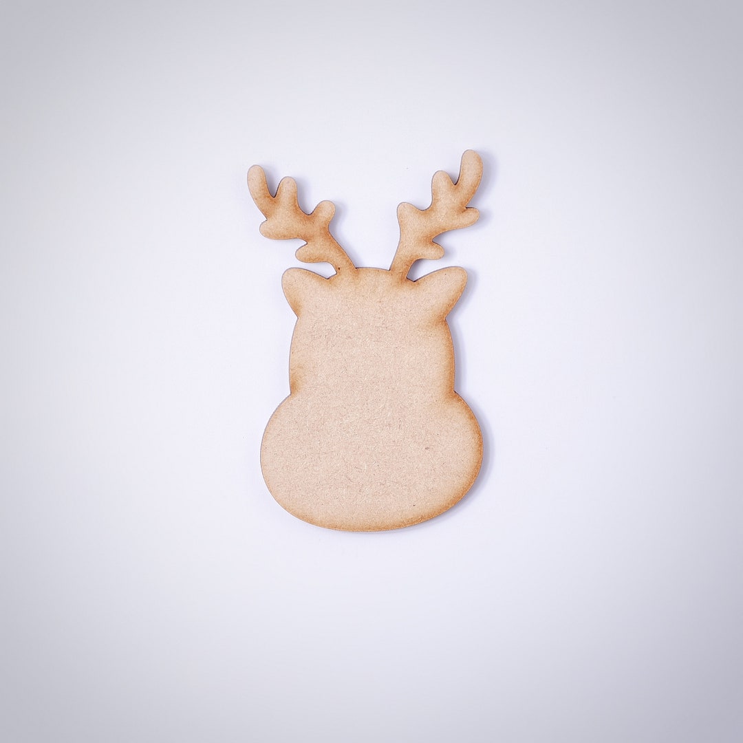 Wooden 3mm MDF Cute Reindeer Head Shape Christmas Craft - Etsy