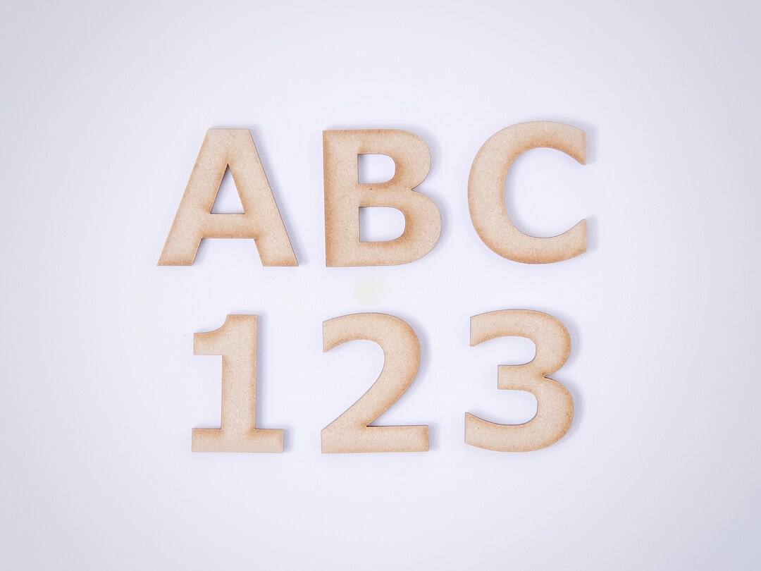 3mm MDF Bold Sans Serif Wooden Letters 3D Lettering Creative Sign ...