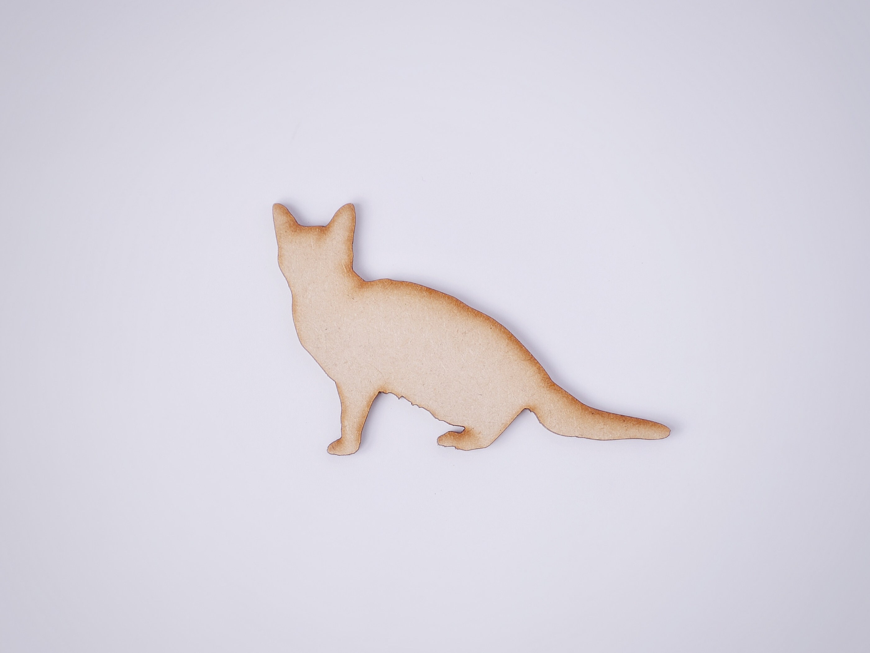 Formas de gato sentado de MDF de madera de 3mm/adorno artesanal para ...