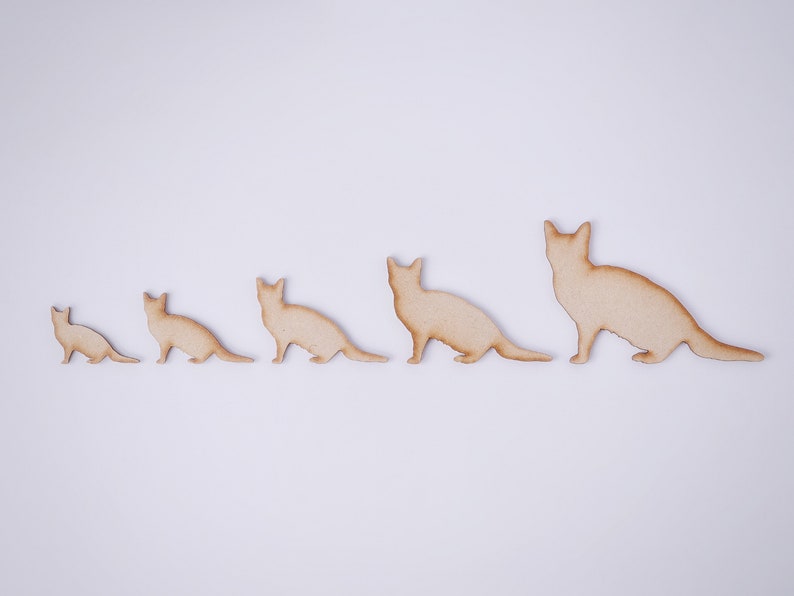Formas de gato sentado de MDF de madera de 3mm/adorno - Etsy México